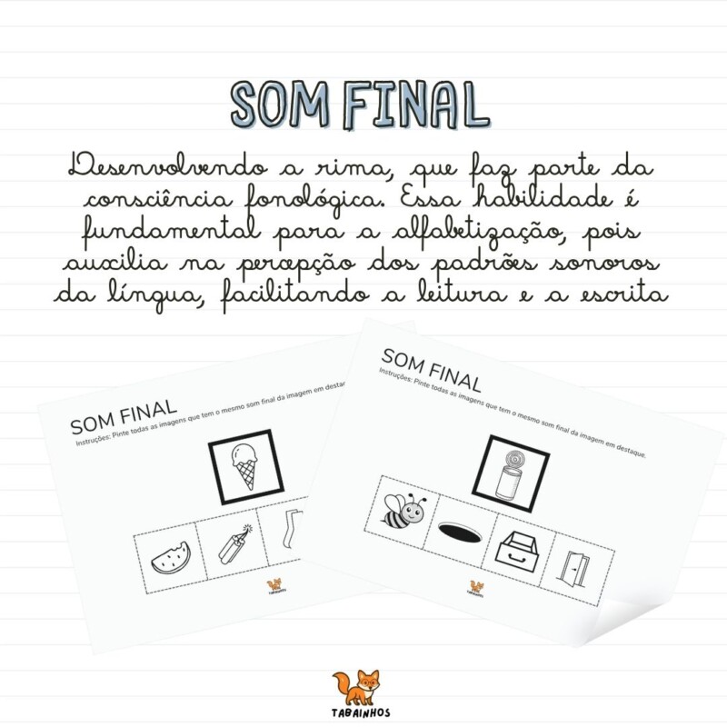 Palavras Som Final - GRATUITO - Tabainhos
